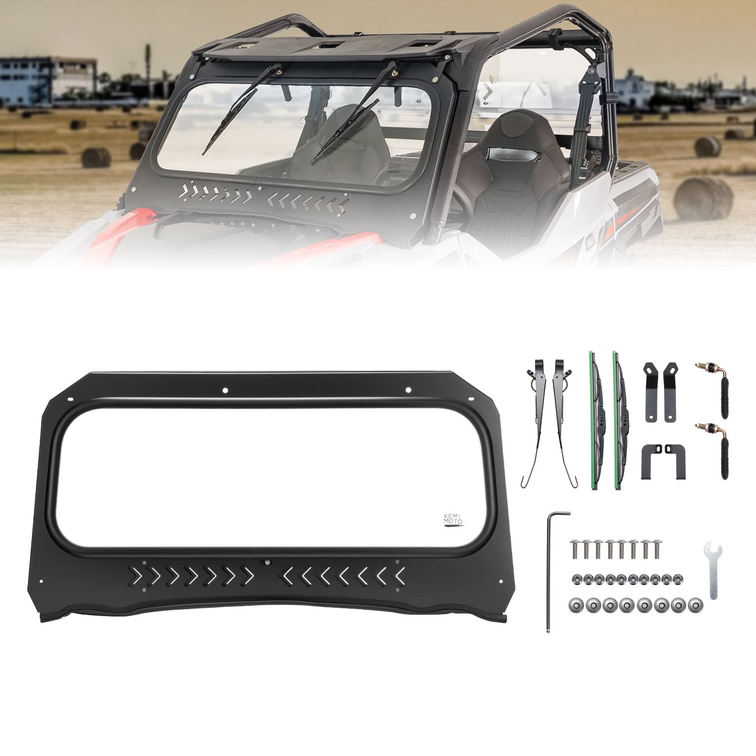 UTV Glass Windshield Front Windshield for Polaris General 1000, XP 100 ...