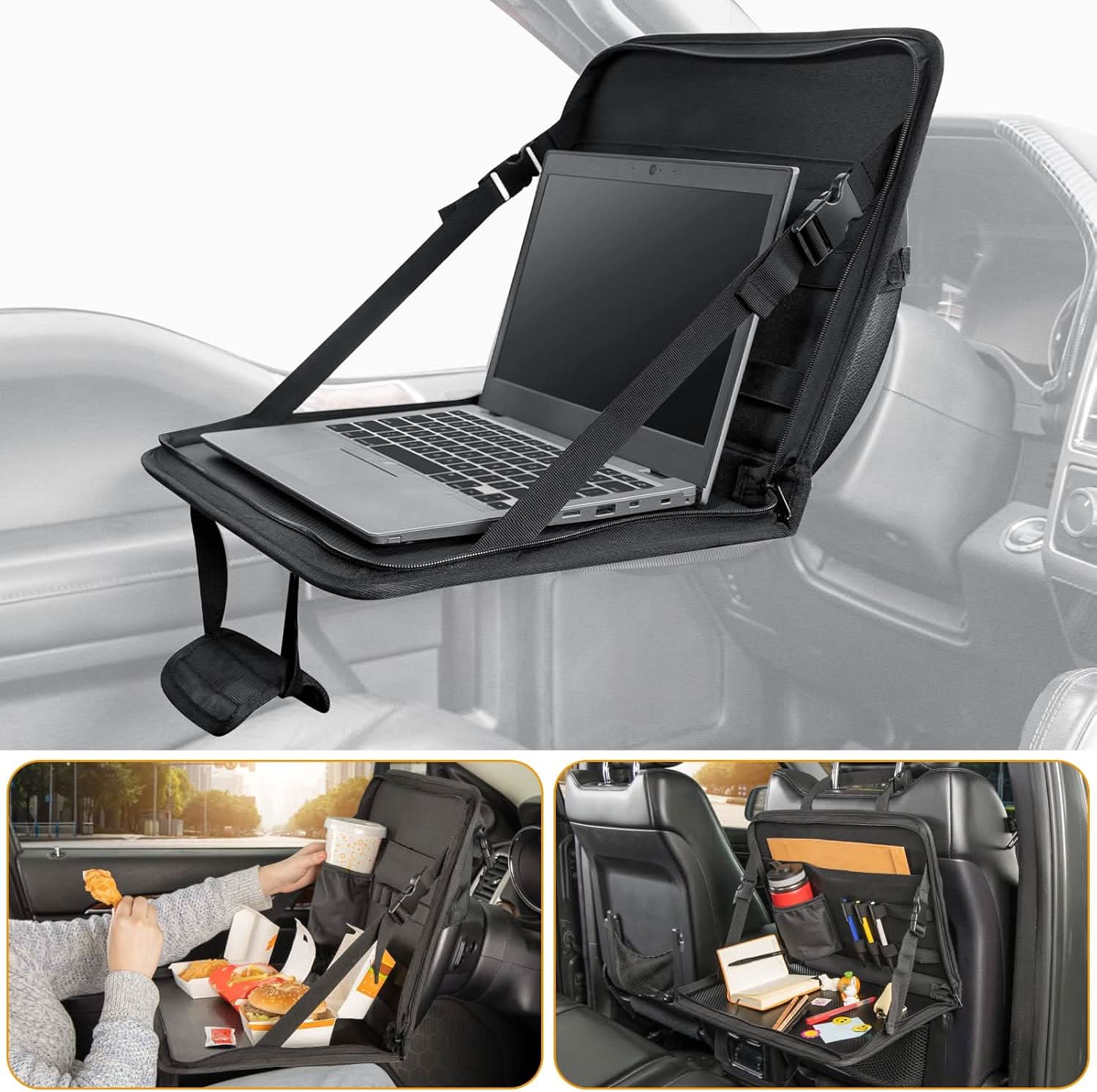 JOYTUTUS 3 in 1 Steering Wheel Eating Tray, Car Back Seat Laptop Desk ...