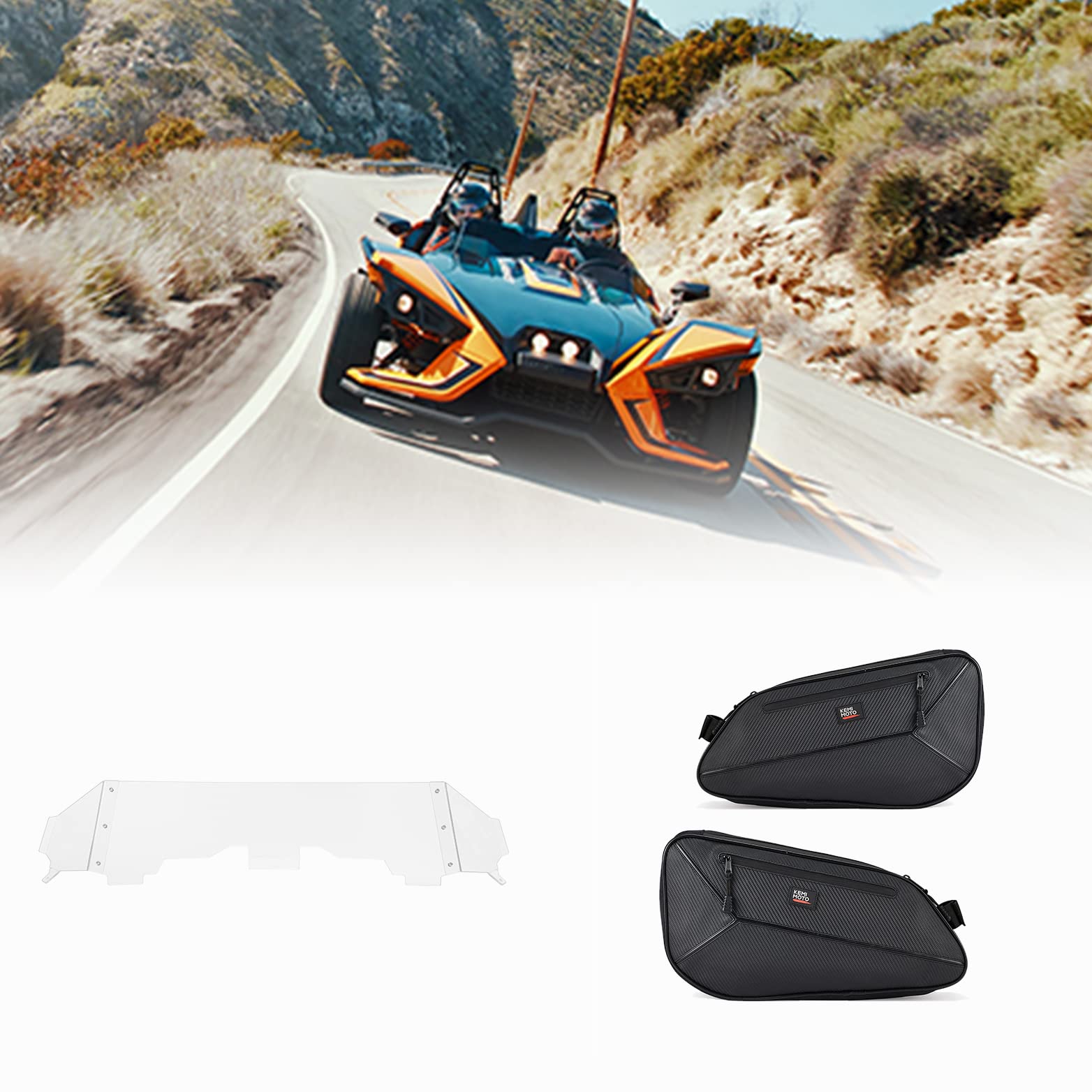 Polaris Slingshot Windshield and Side Storage Bags – Kemimoto