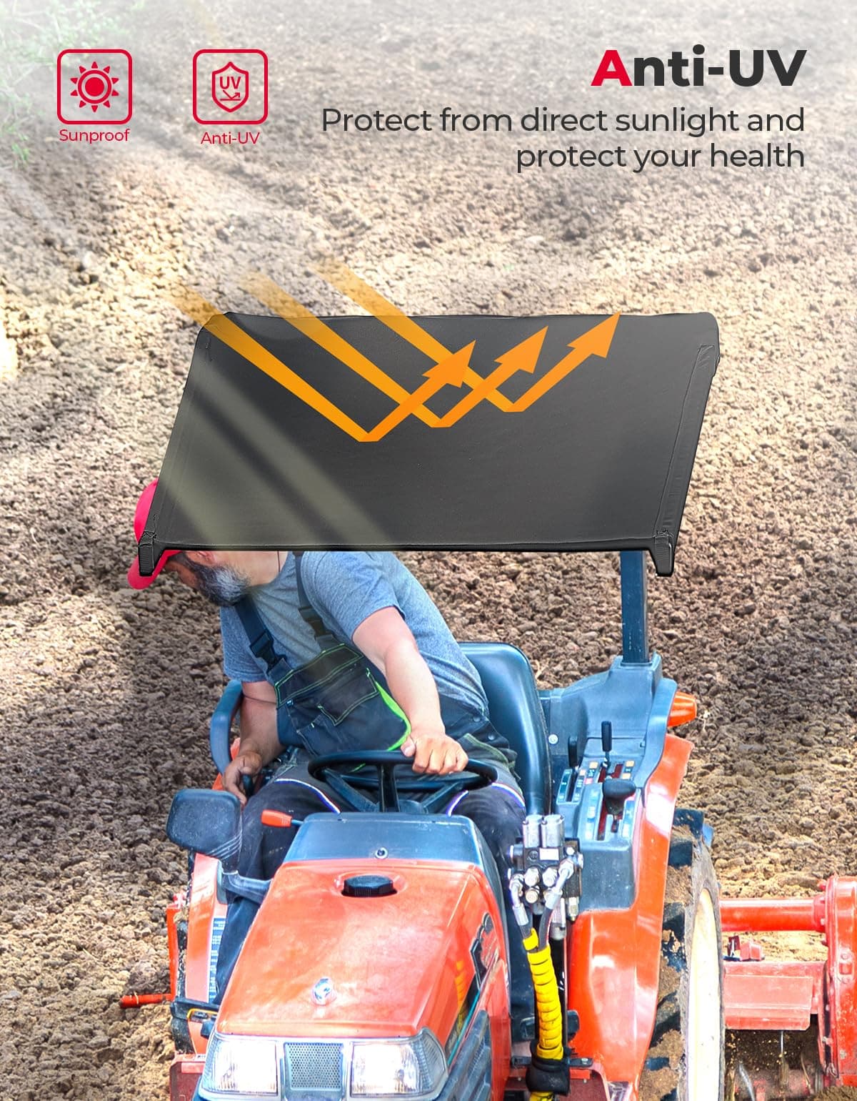 Tractor Sun Shade Canopy for John Deere Kubota Cub Cadet – Kemimoto