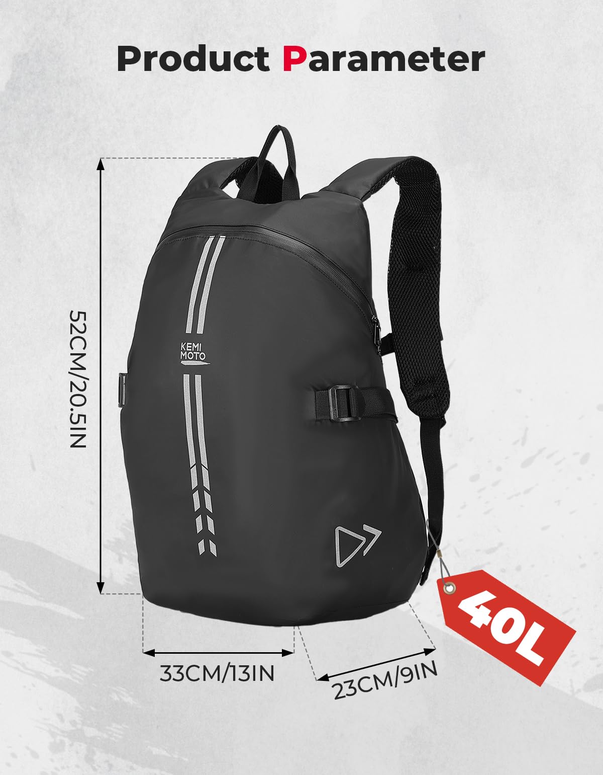 Motorcycle Backpack, 40L Waterproof Helmet Bag – Kemimoto