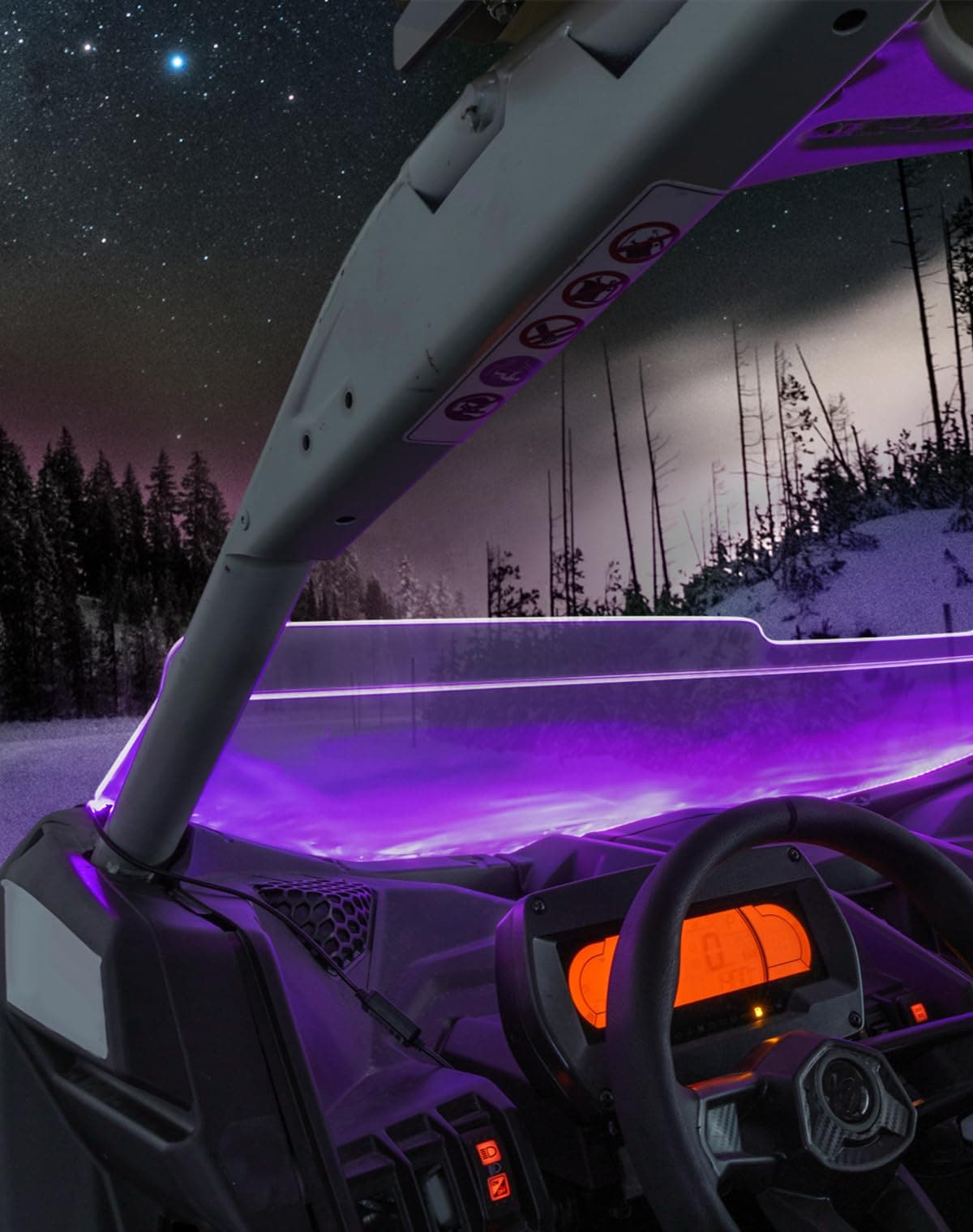 60'' UTV Windshield RGB Light Strips for Maverick X3 / Defender / ZFor ...