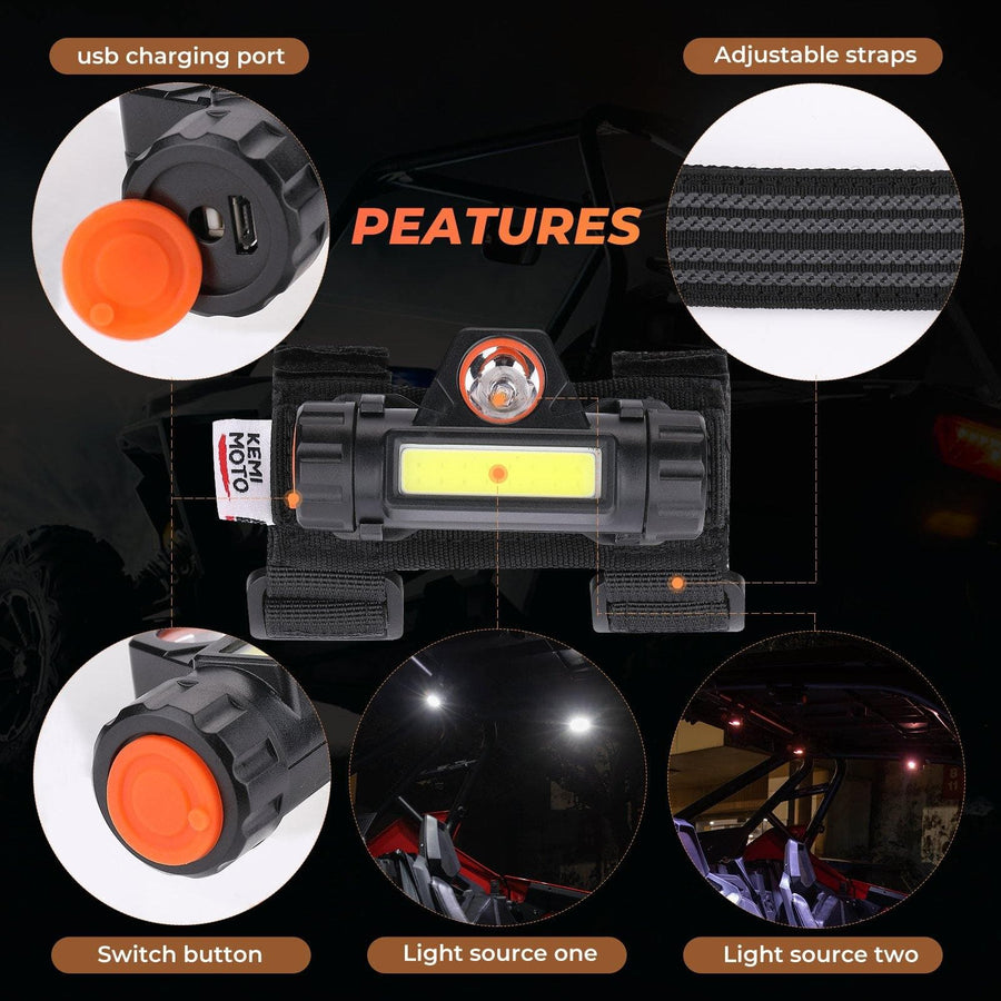 UTV Roll Bar Cage Mount Interior Lights For 1.25-2" Roll bar – Kemimoto