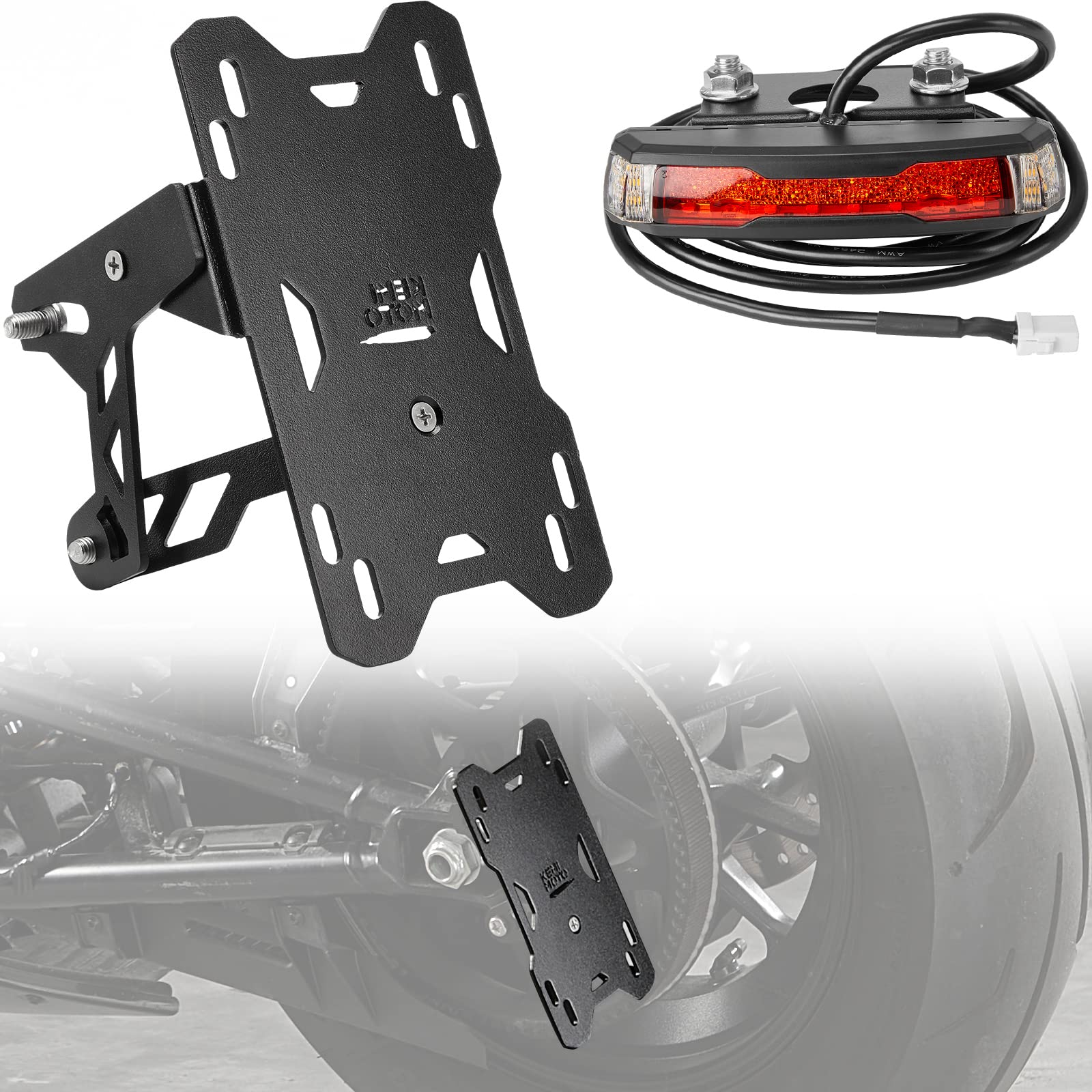 Motorcycle Side Mount License Plate Bracket and LED Light – Kemimoto