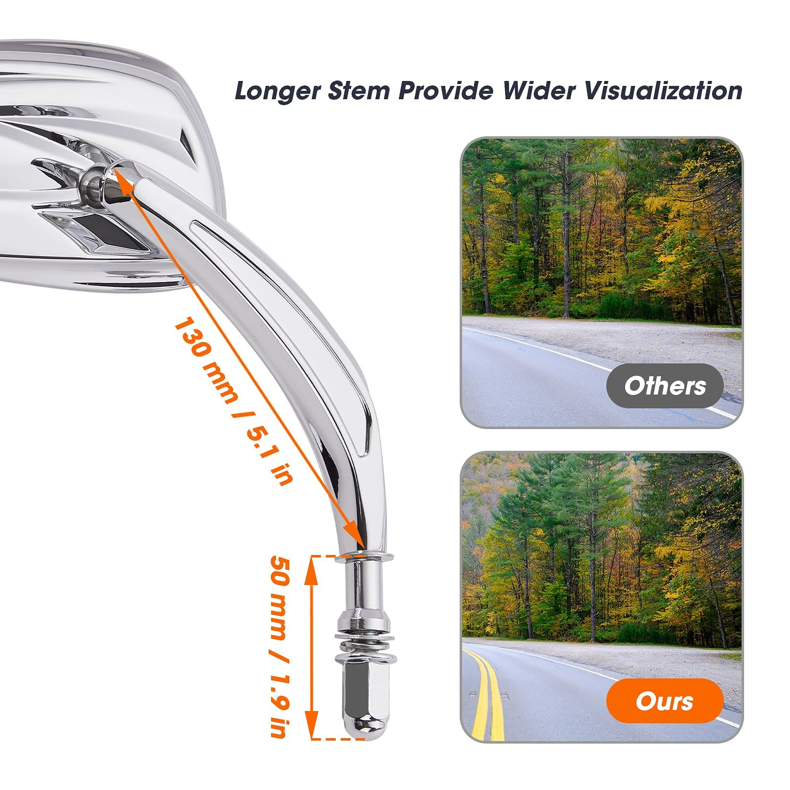 Harley Long Stem Mirrors – Kemimoto