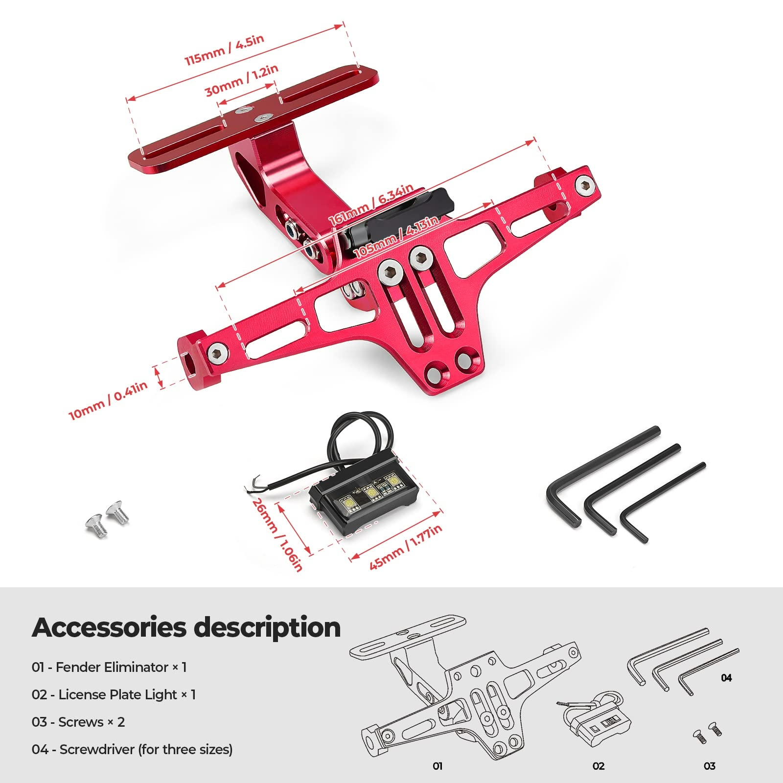 Universal Motorcycle License Plate Bracket – Kemimoto